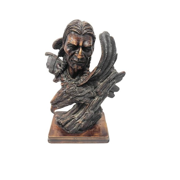 Accents | Reproduction Native American Indian Chief Sculpture Bust ...